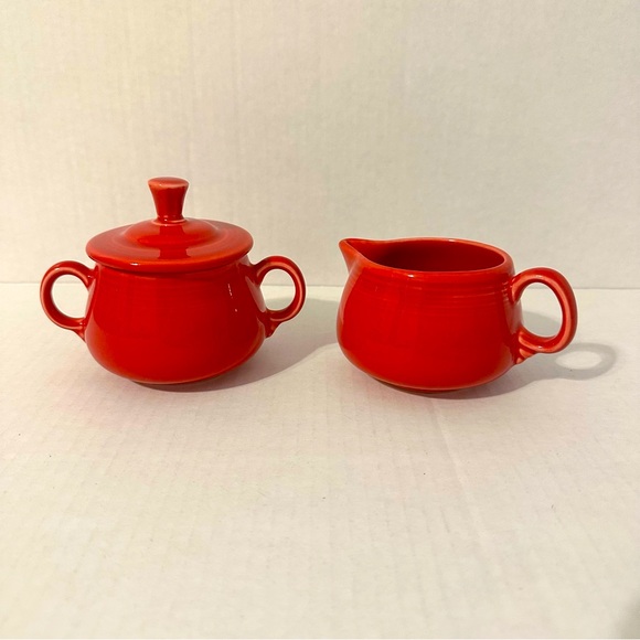 Fiestaware | Kitchen | Fiestaware Cream And Sugar Set Fiesta Red Coffee ...